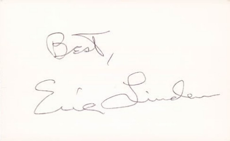 Eric Linden autograph, lot 593