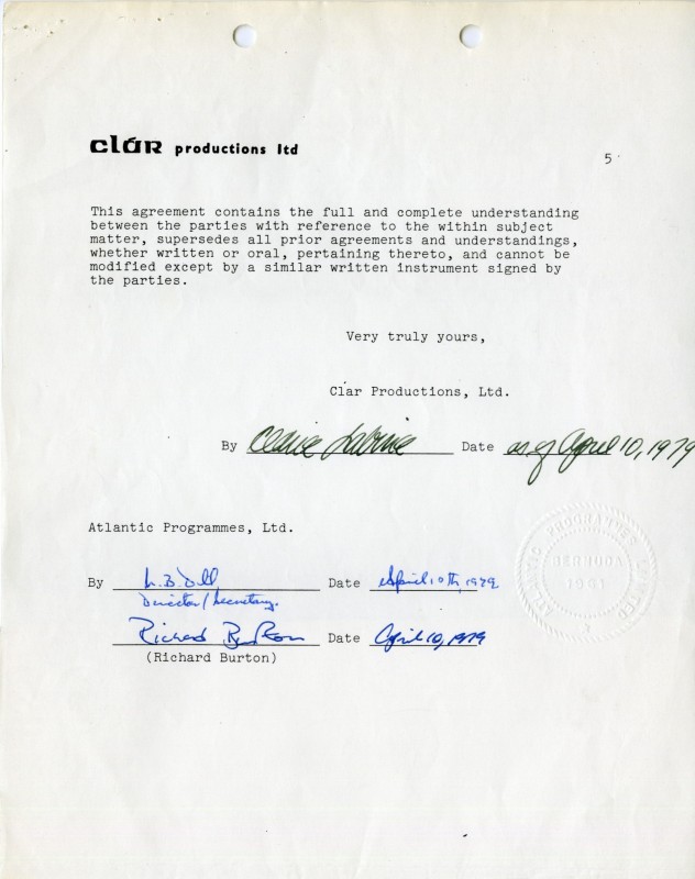 Richard Burton autograph, item FP600067