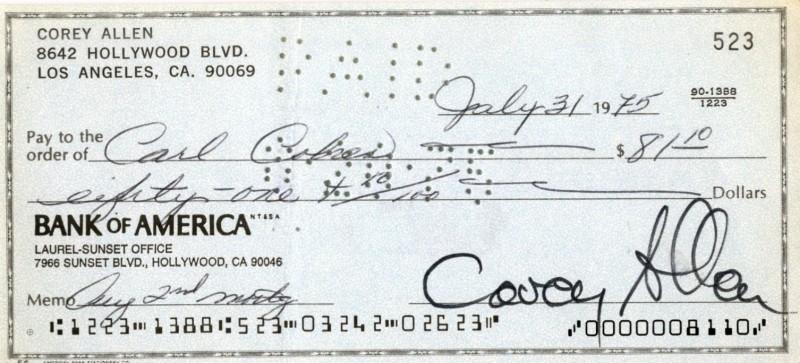 Corey Allen autograph, item FP847679