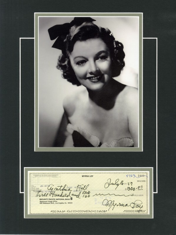 Myrna Loy autograph, lot 740