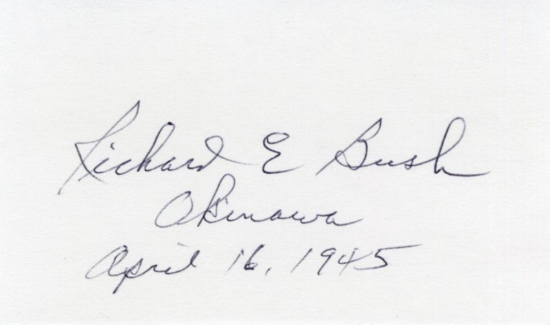 Richard E. Bush autograph, item FP679045