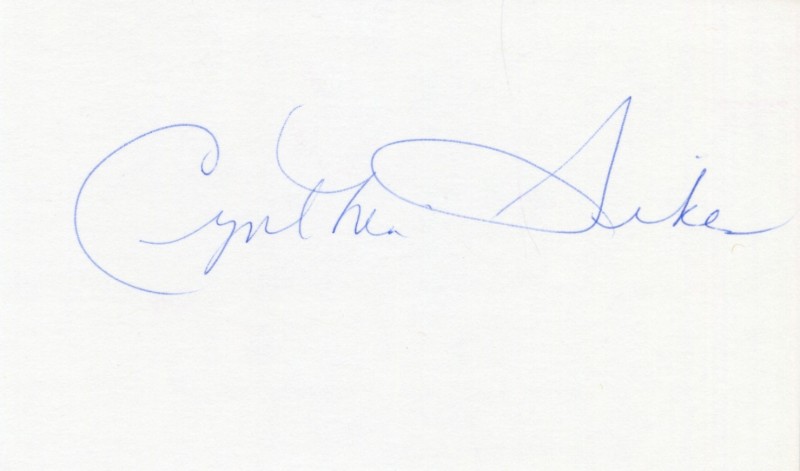 Cynthia Sikes autograph, item FP808236