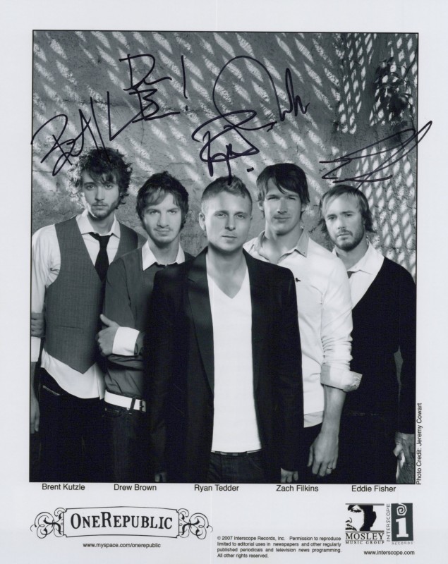 One Republic autograph, item FP806032